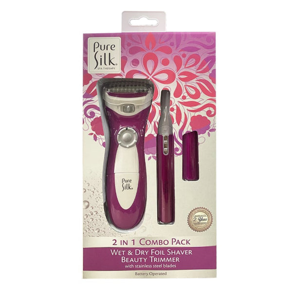 Pure Silk Spa Therapy 2 in 1 Combo Pack Wet & Dray Foil Shaver Beauty ...